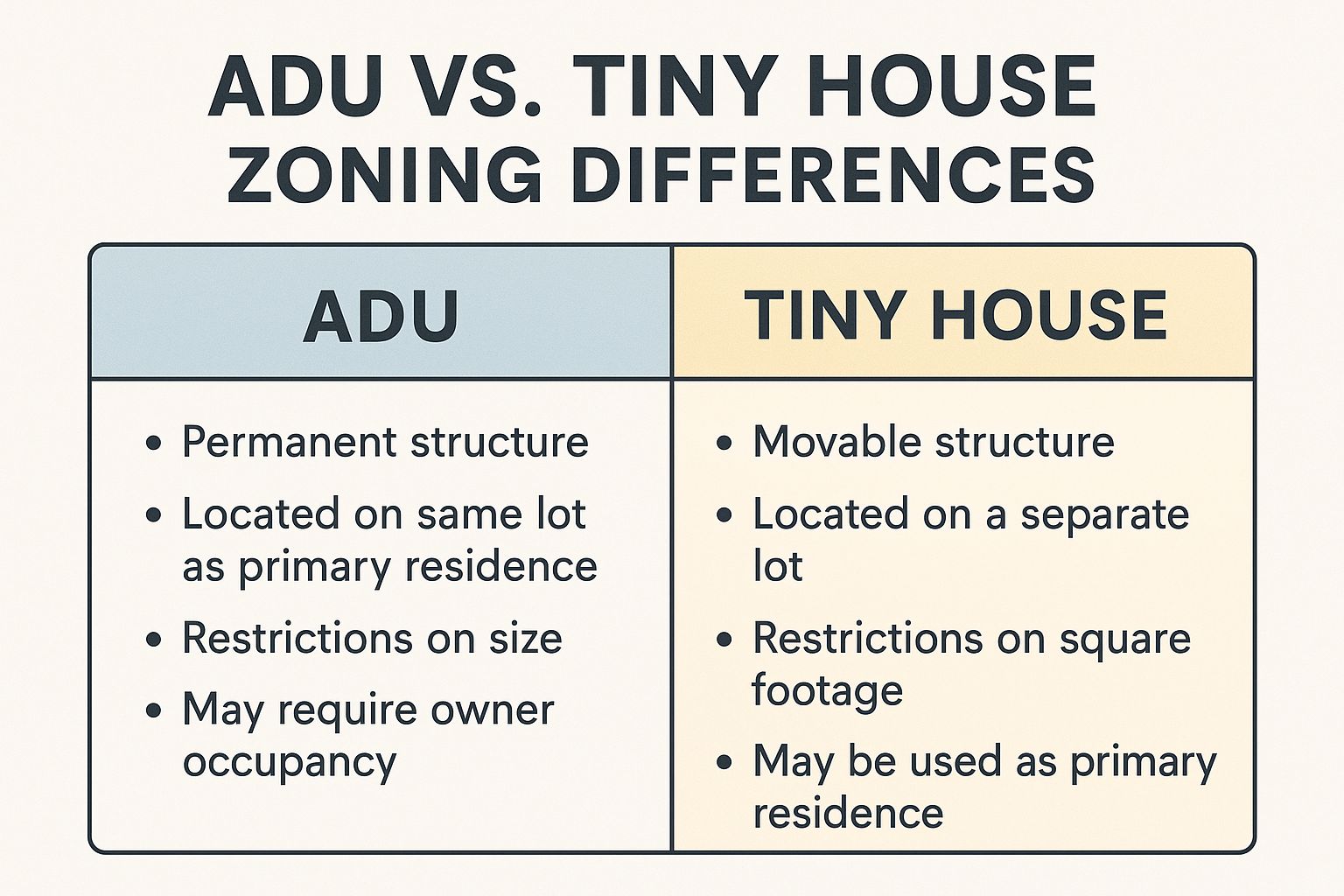 Tiny House & ADU Zoning Differences, Rules & Regulations - tinylair.com